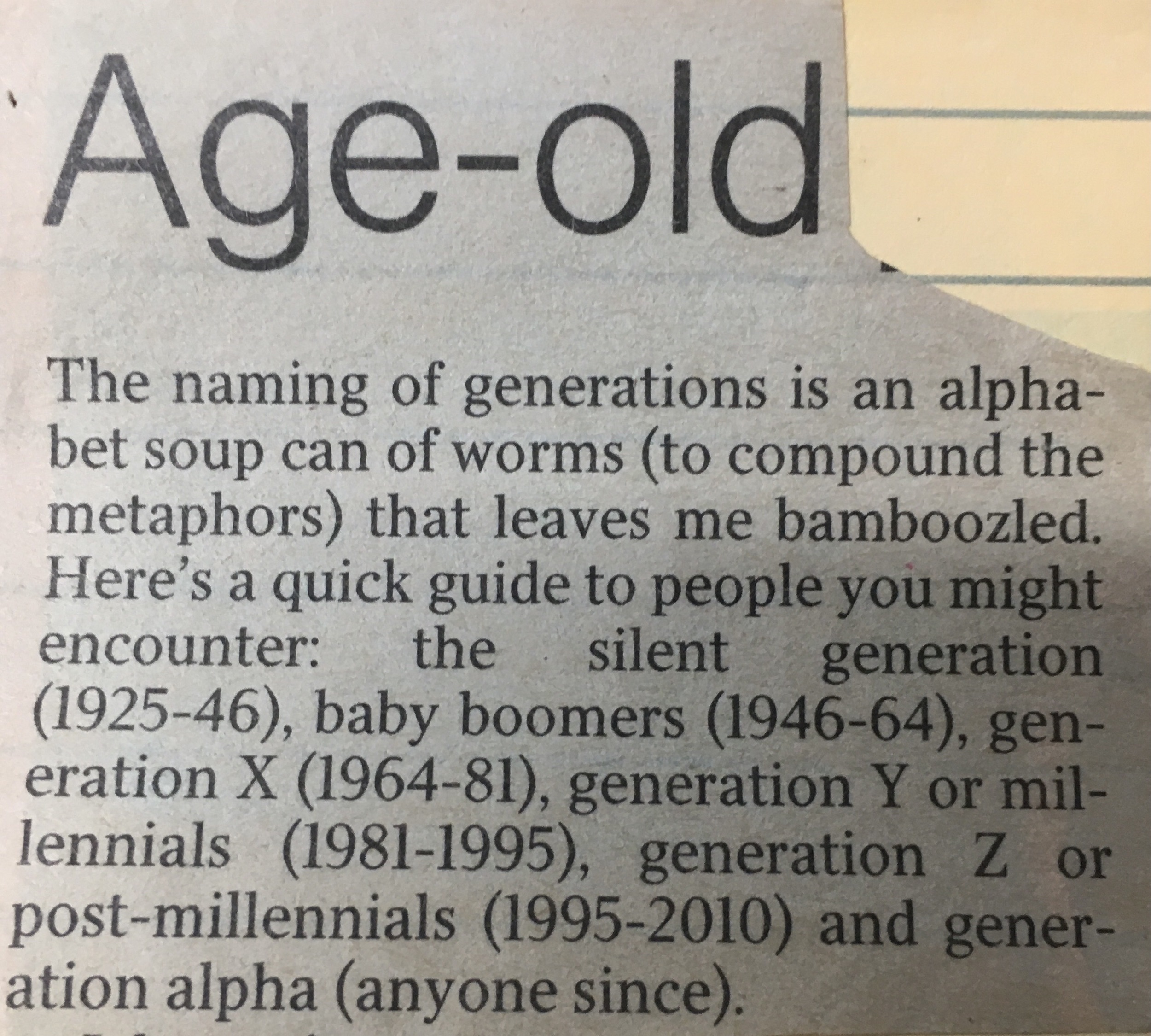 Talking about age | EDUCATION, A LIFE FORCE