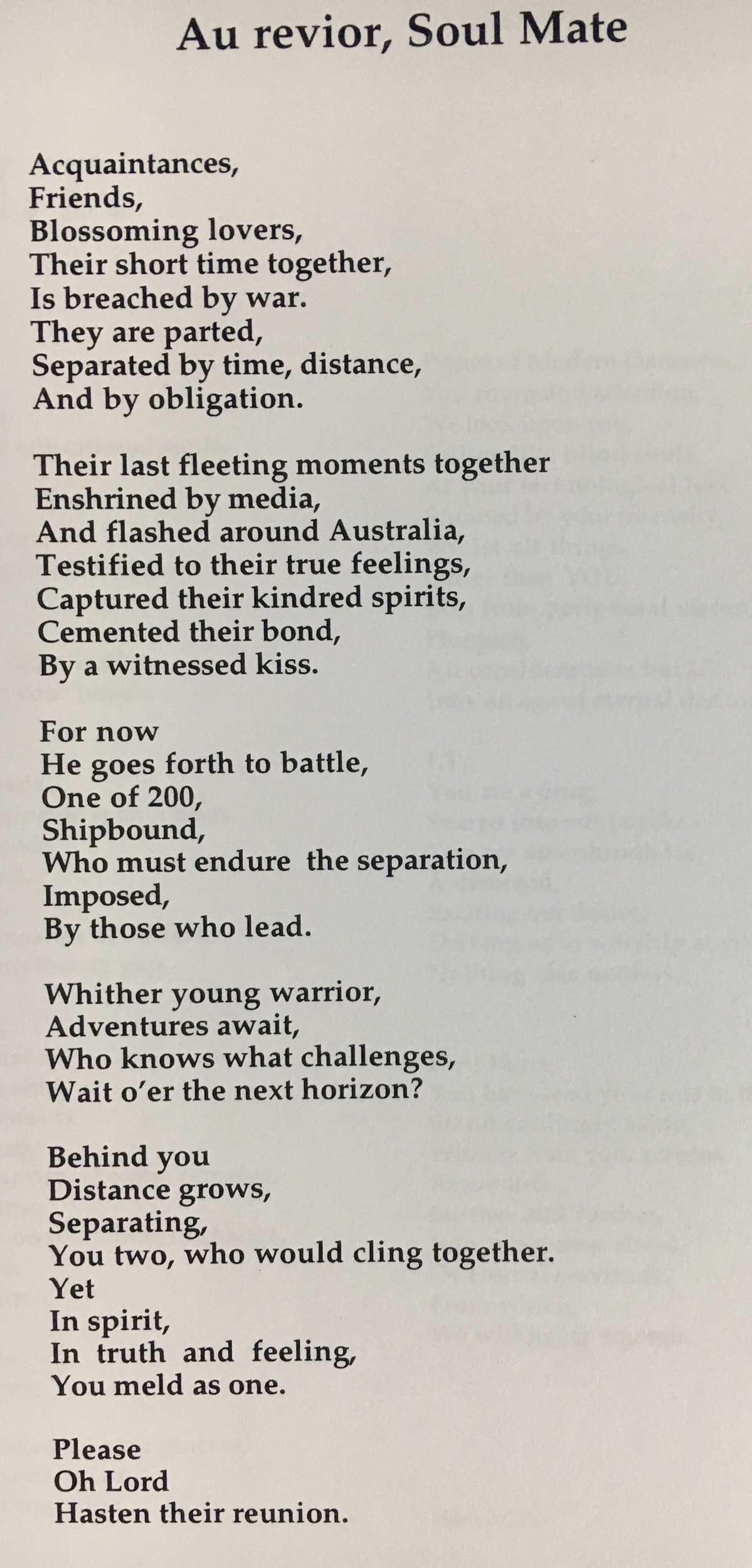 The sadness of separation inspired this poem | EDUCATION, A LIFE FORCE