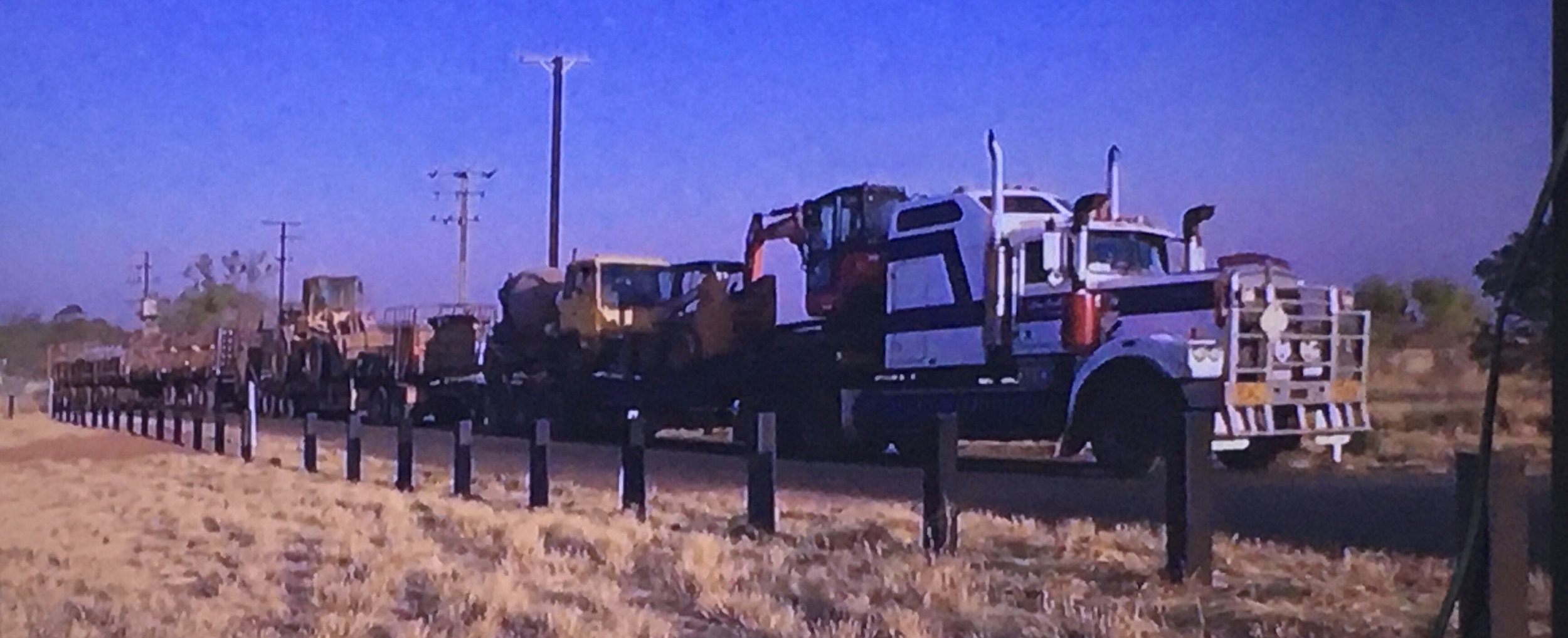 Outback Truckwr Steve Grahame with his road train loaded in Alice ...